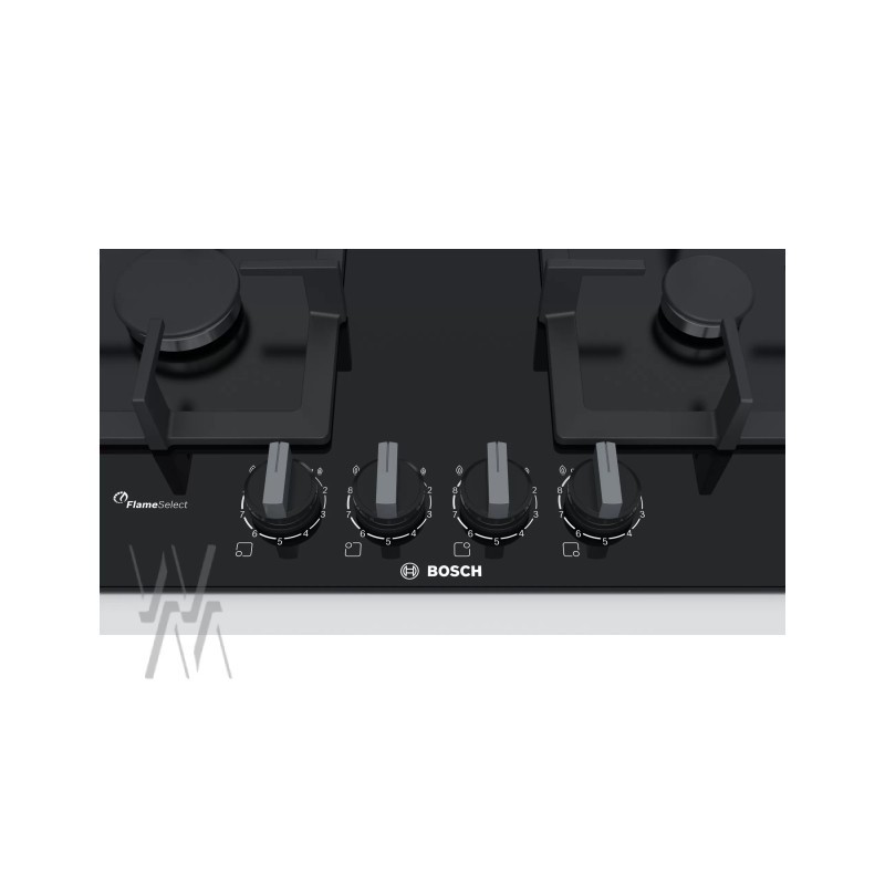 Taque Gaz 60Cm Bosch Verre dur noir PPP6A6B20 | Livraison gratuite