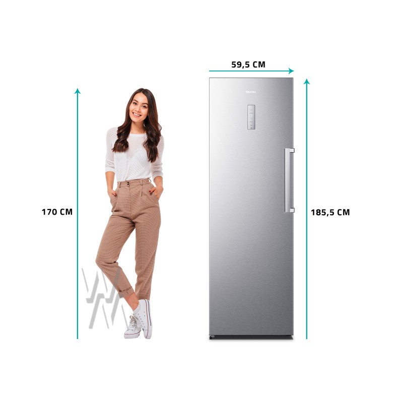 FV354N4BIE Congélateur vertical Inox NoFrost 274L - E - Hisense