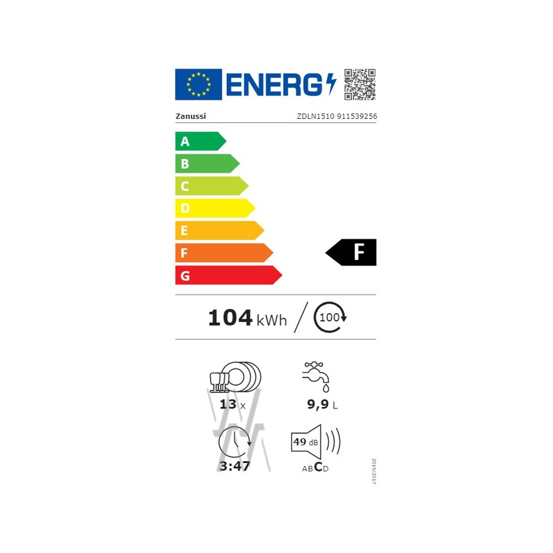 Lave-vaisselle Zanussi Full intégrable ZDLN1510 | Livraison gratuite